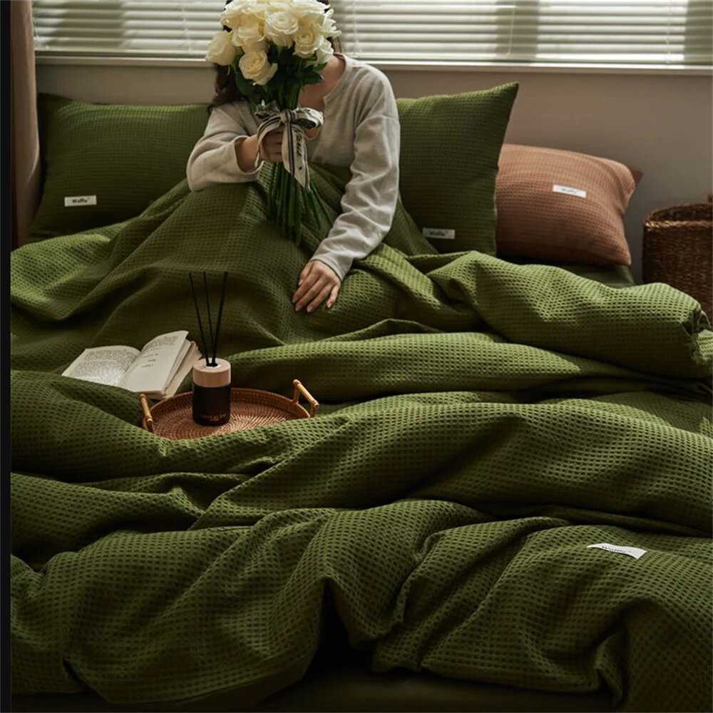 Комплект постельного белья из бамбукового волокна 4 предмета，Приятный для кожи хлопок