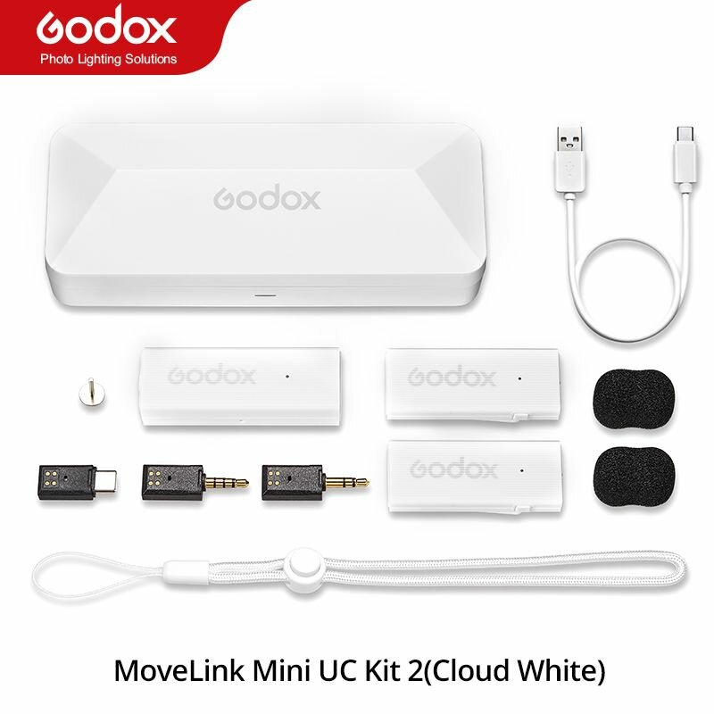 Godox MoveLink Mini UC беспроводной микрофон 2,4 ГГц передатчик приемник петличный микрофон для смартфона Type-C DSLR камера