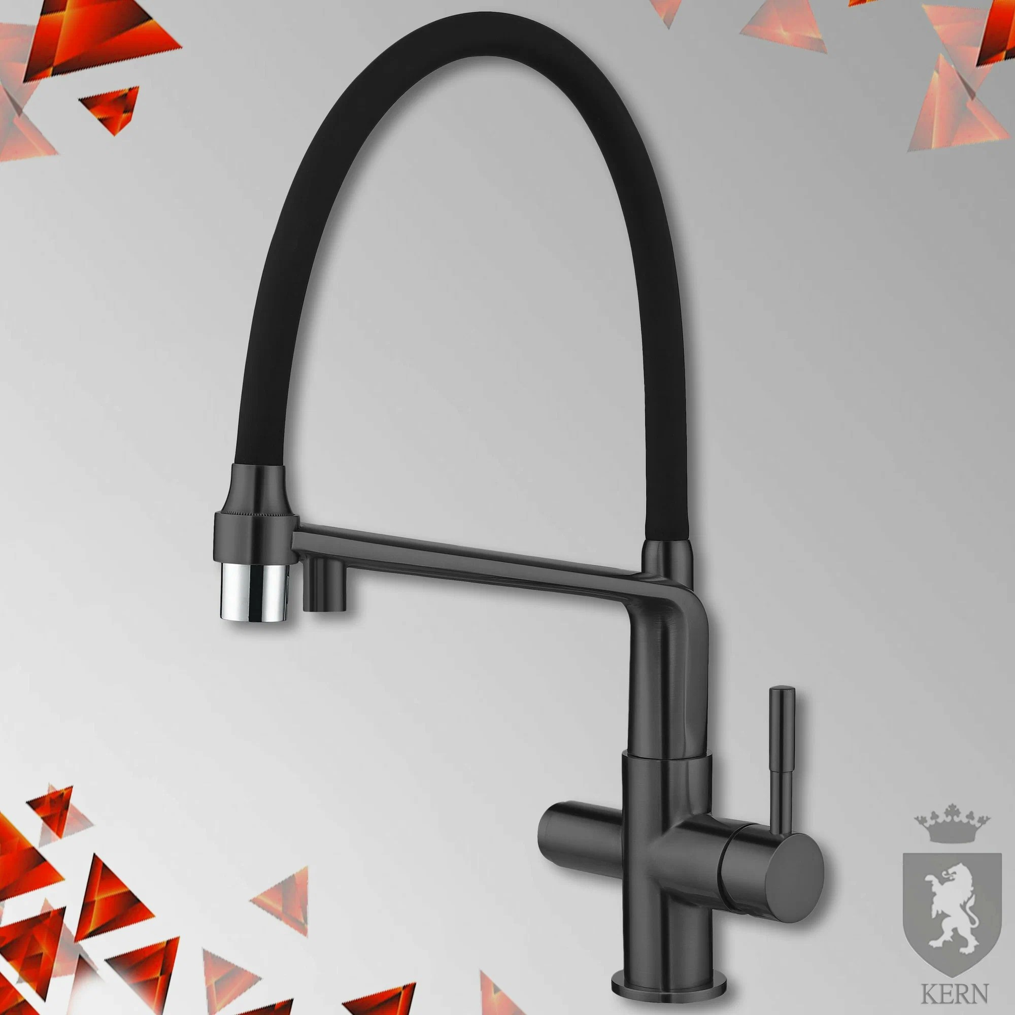 Смеситель для кухни под фильтр Kern 2094 вороненая сталь, латунь
