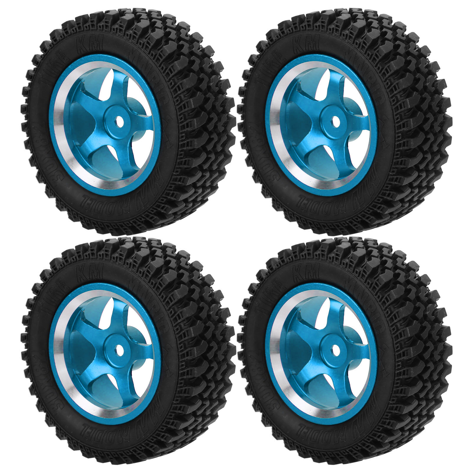 Металлические ступицы колес с резиновыми шинами для радиоуправляемой машинки MN86 масштаба 1/12, 4 шт, прочные сменные детали синего цвета, аксессуары для модернизации