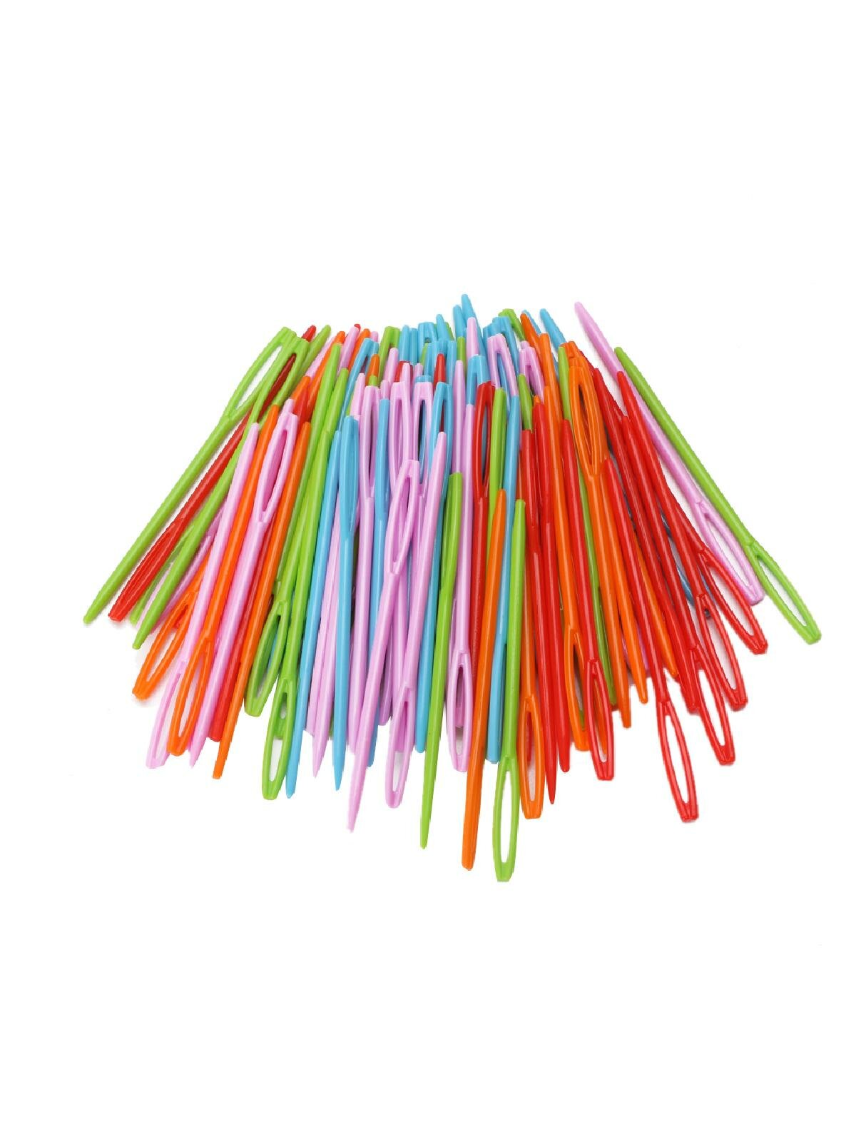 100шт Детские Красочные Пластиковые Иглы 7 см Гобелен Бинка Для Шитья Шерстяной Пряжи DIY