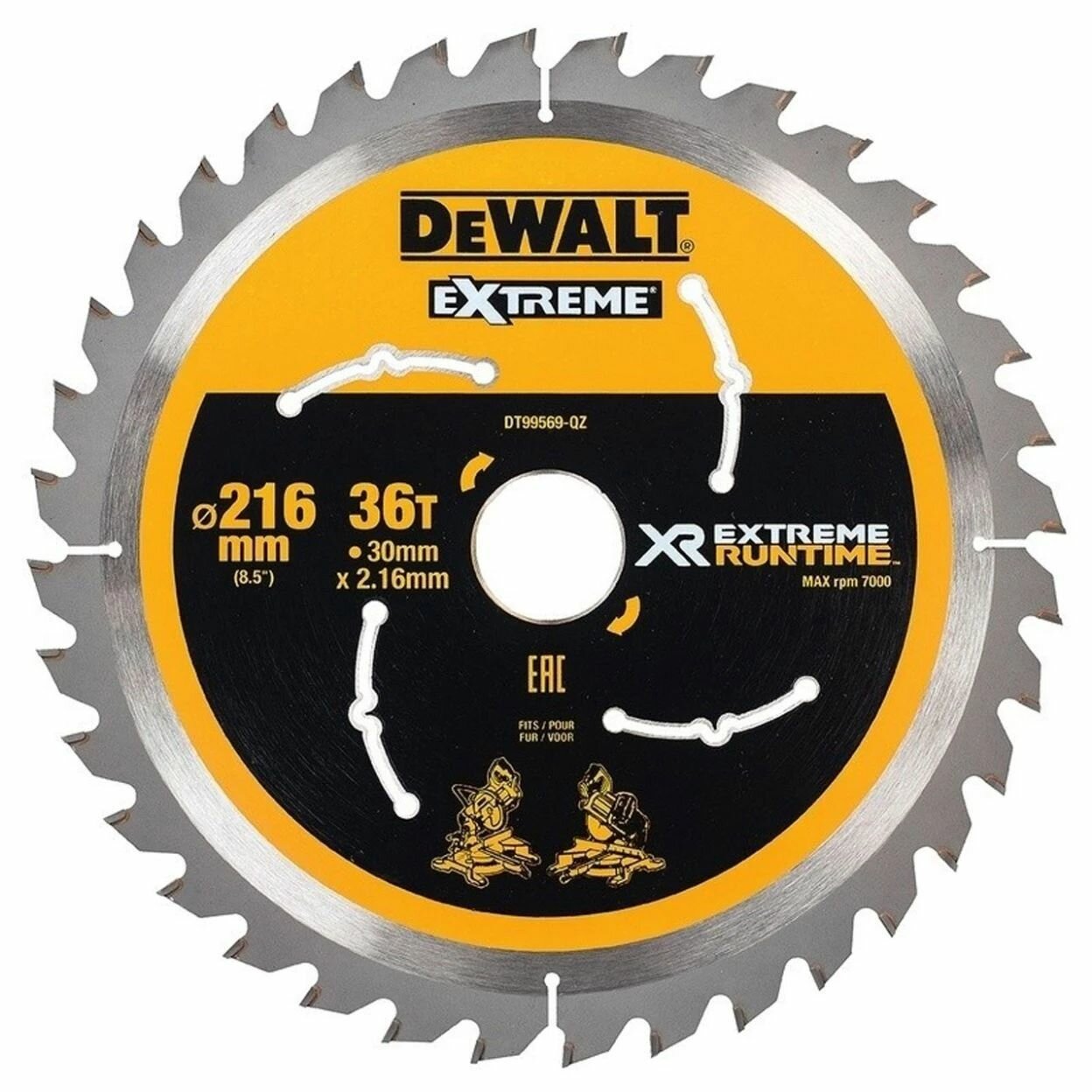 Пильный диск DEWALT DT99569-QZ, EXTREME RUNTIME, 216х30 мм, 36Т