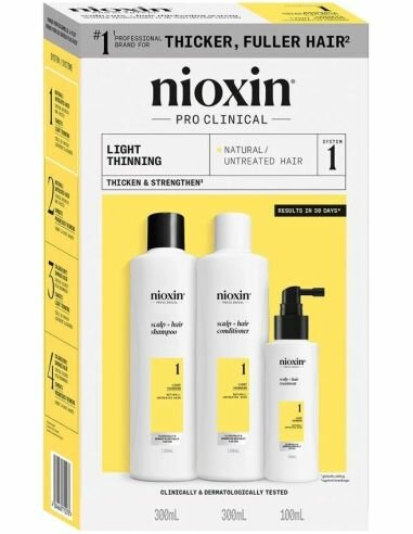 NIOXIN Hair System Kit 01 XXL набор - Система 1 (шампунь 300мл + кондиционер 300мл + маска 100мл)