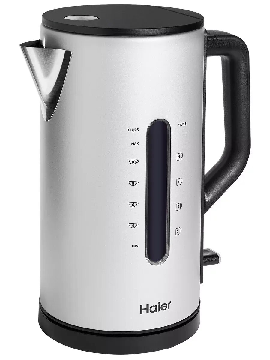 Электрический чайник Haier HK-601, серебристый, мощность 3000Вт, 1,7 л