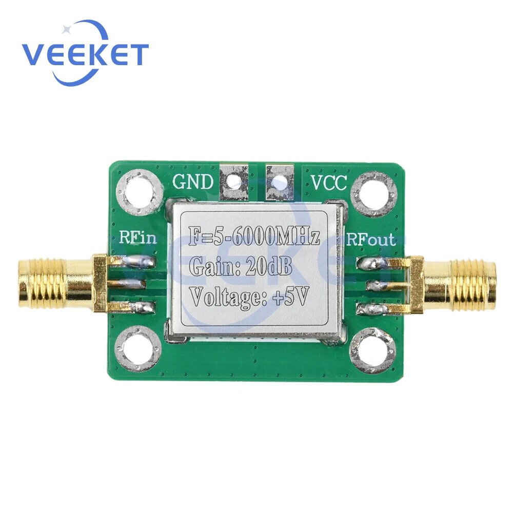 Радиочастотный модуль постоянного тока 5 В, ультраширокополосный усилитель мощности сигнала, плата усилителя с экранированным корпусом 5-6000 МГц
