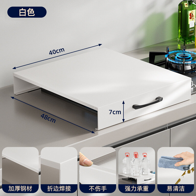 Крышка для газовой плиты, одинарная конфорка, матовая, белая, 40x48x7 см