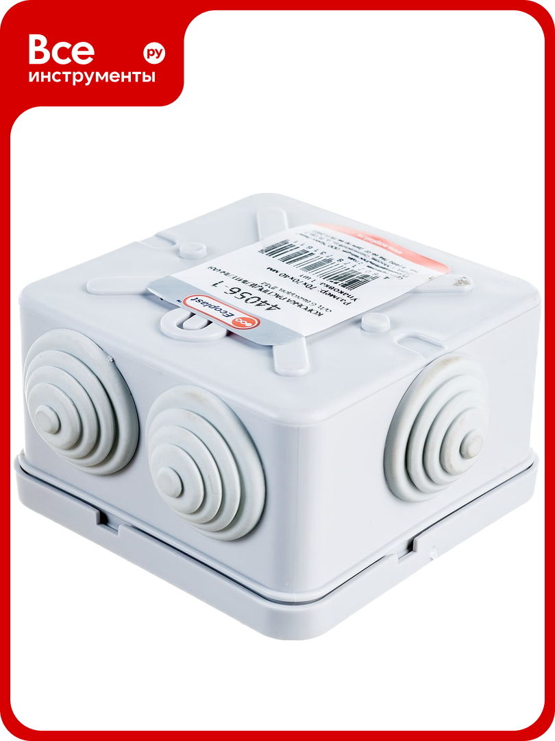 Распределительная коробка Экопласт JBS070 о/п 70х70х40 6 выходов, IP44 44056-1