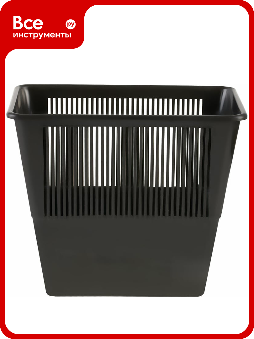 Корзина для бумаг Стамм 12 л, прямоугольная, сетчатая, черная КР31, бумаг стамм