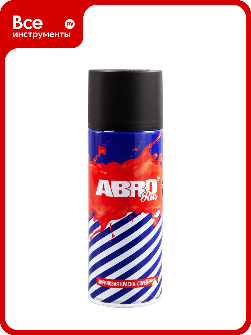 Краска-спрей ABRO Rus № 04 черная матовая, 473 мл SPO-004-R, 473 мл
