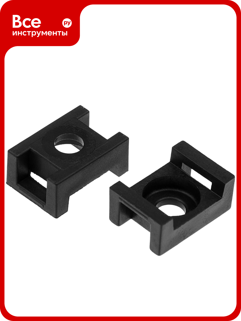 Площадка под хомуты DM PLAST 23x16 мм, черный, полиамид, 100 шт. P1dm, с помощью винта