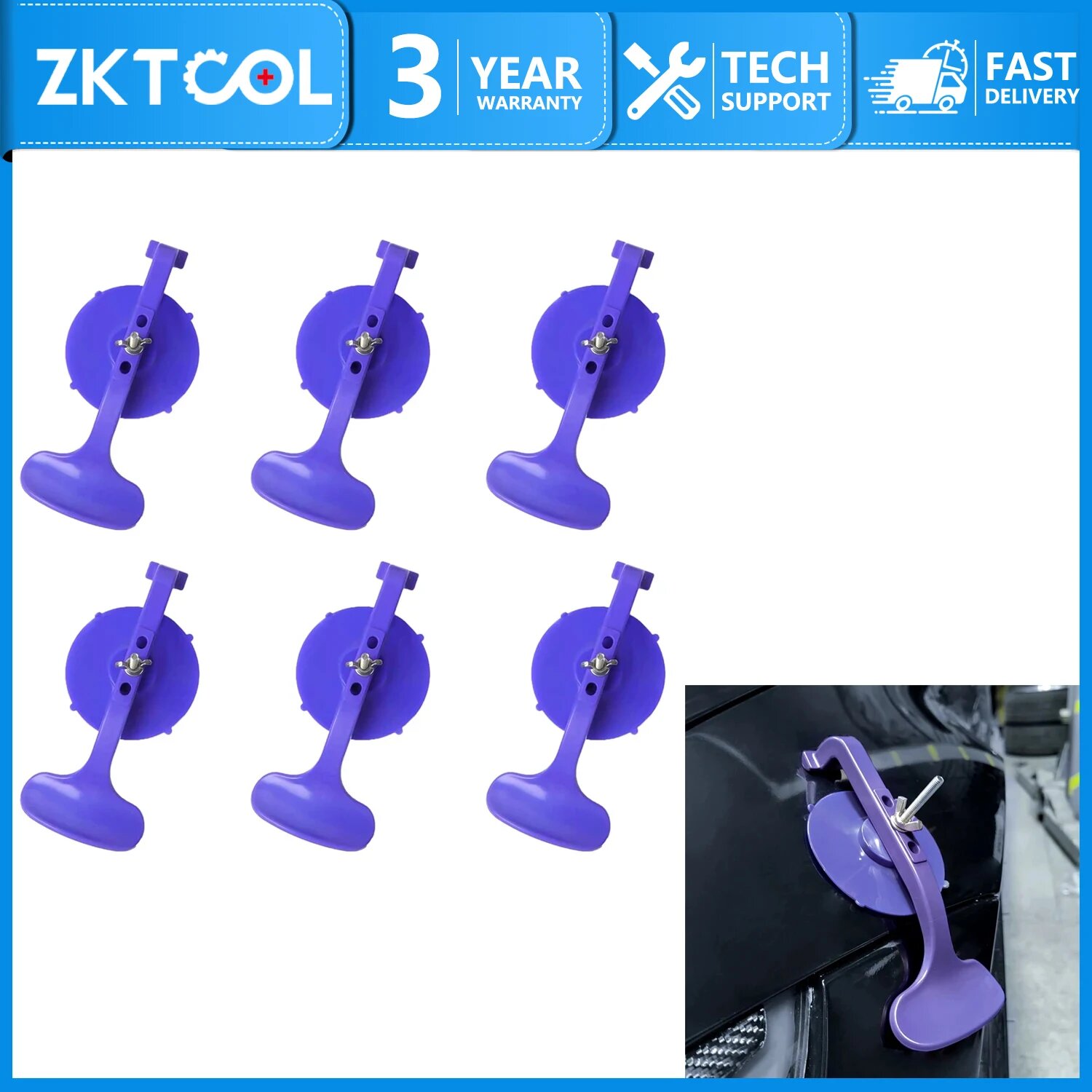 Набор зажимов на присоске для автомобиля, комплект клейких зажимов для ремонта верхней части лобового стекла, с возможностью установки губки, 6 шт.