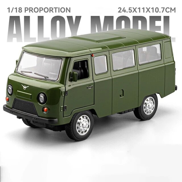 1:18 Российский автобус УАЗ TRAVELER, модель легкосплавного автомобиля со звуком и светом, детская игрушка, коллекционные предметы, подарок на день рождения