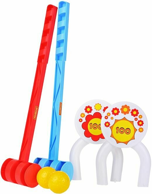 Спортивный игровой набор "Крокет", 6 пластиковых элементов, для подвижных игр на улице, на даче и дома, от 3 лет