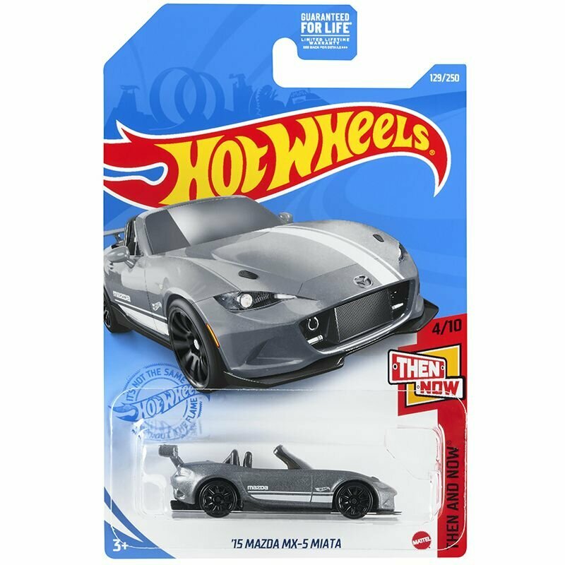 Машинка Mattel Hot Wheels 2021 C4982 15 Mazda Mx-5 Miata Silver Gray