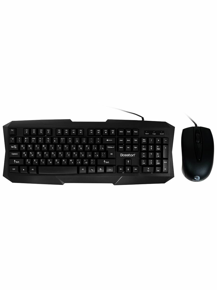 Клавиатура и мышь проводная Bosston Wired Office Keyboard and Mouse Combo (S6600) Black