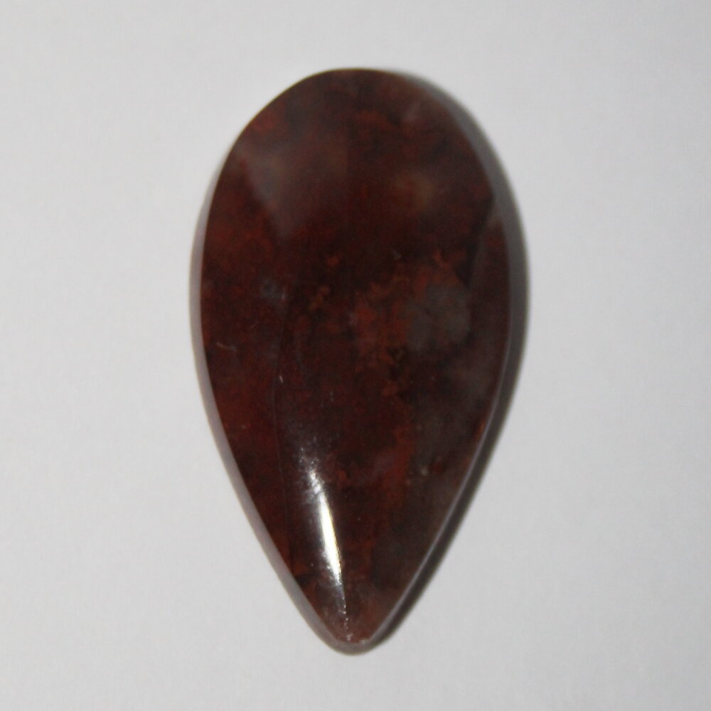 Красный Агат кабошон, натуральный камень, 33х18х3 мм, Урал, "True Stones"