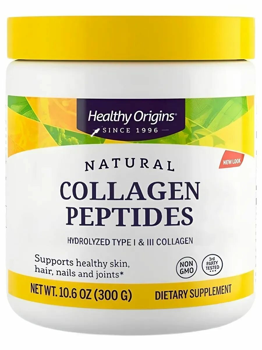 Пептиды коллагена Healthy Origins, гидролизованные, для кожи, волос и ногтей 300грамм