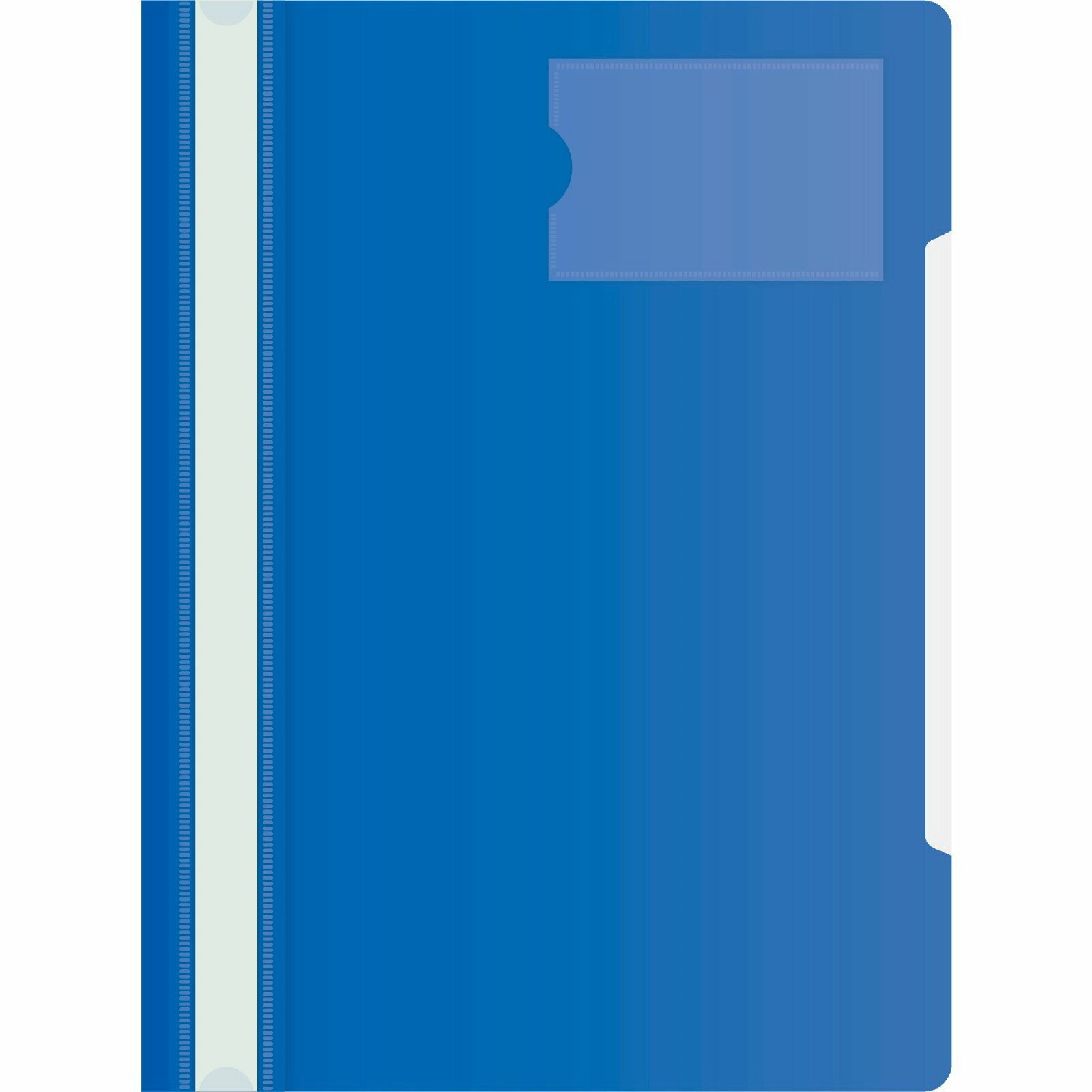 Папка-скоросшиватель А4, 180 мкм, карман для визитки, прозрачный верх, синяя, 10 шт.