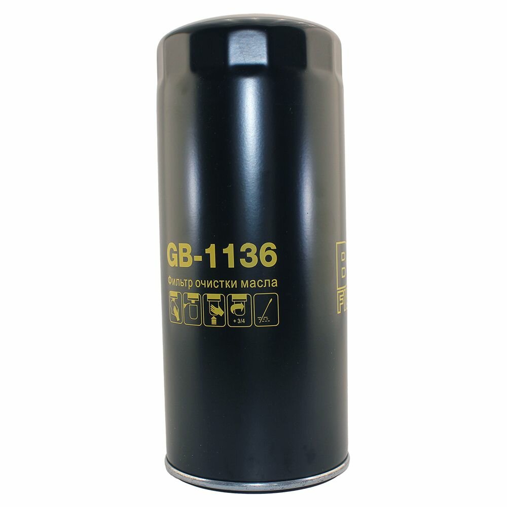 BIG FILTER Фильтр масляный дв. ЯМЗ-5344 ГАЗ 33098, 33088, ГАЗ С41R13 ГАЗон Некст, ПАЗ-Вектор арт. GB-1136 (БИГ-Трейд)