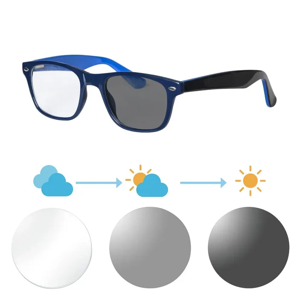 Фотохромные оптические линзы с рецептами, прогрессивные мультифокальные очки для чтения для мужчин, классическая оправа, очки по рецепту