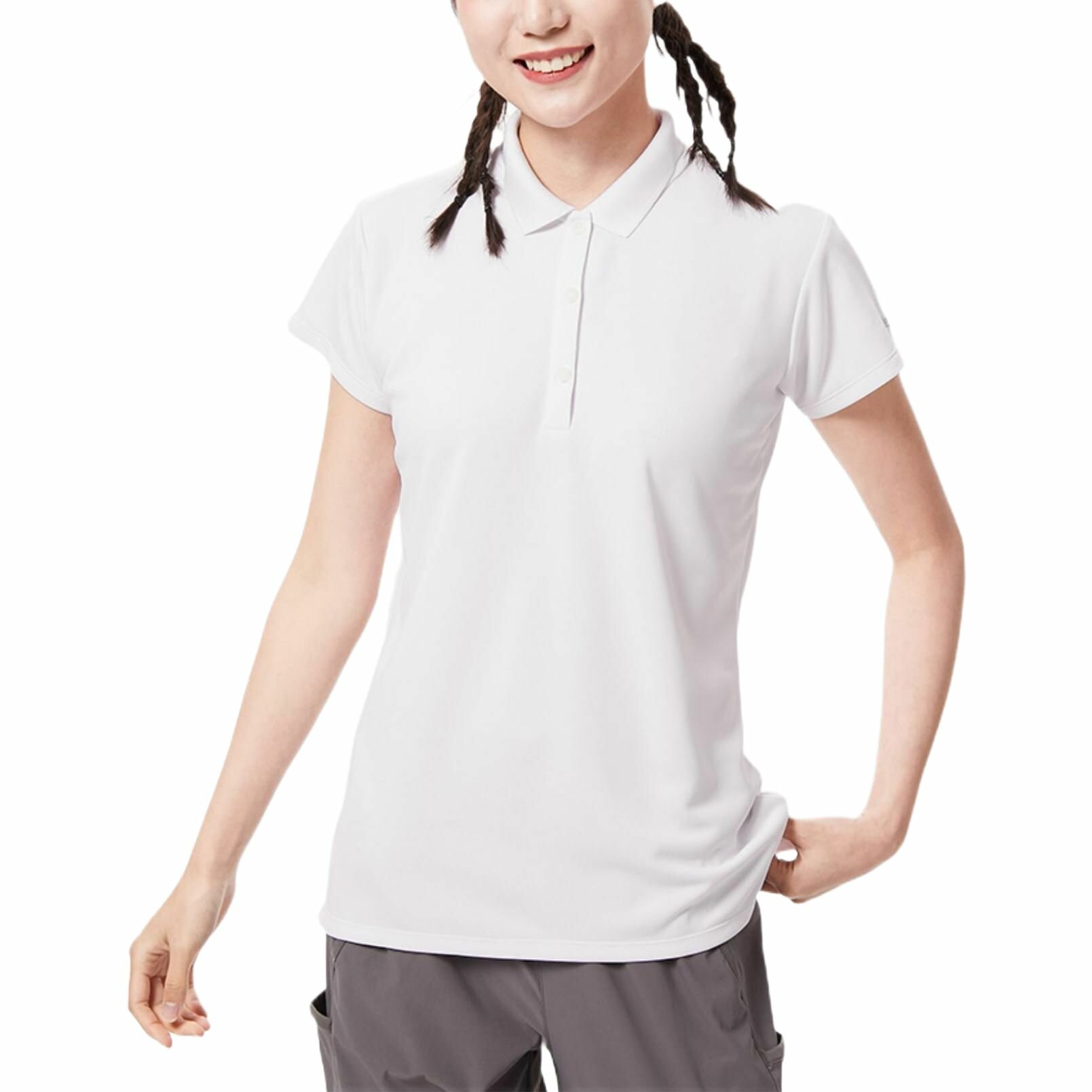 Поло White Pointed Collar Moderate Other