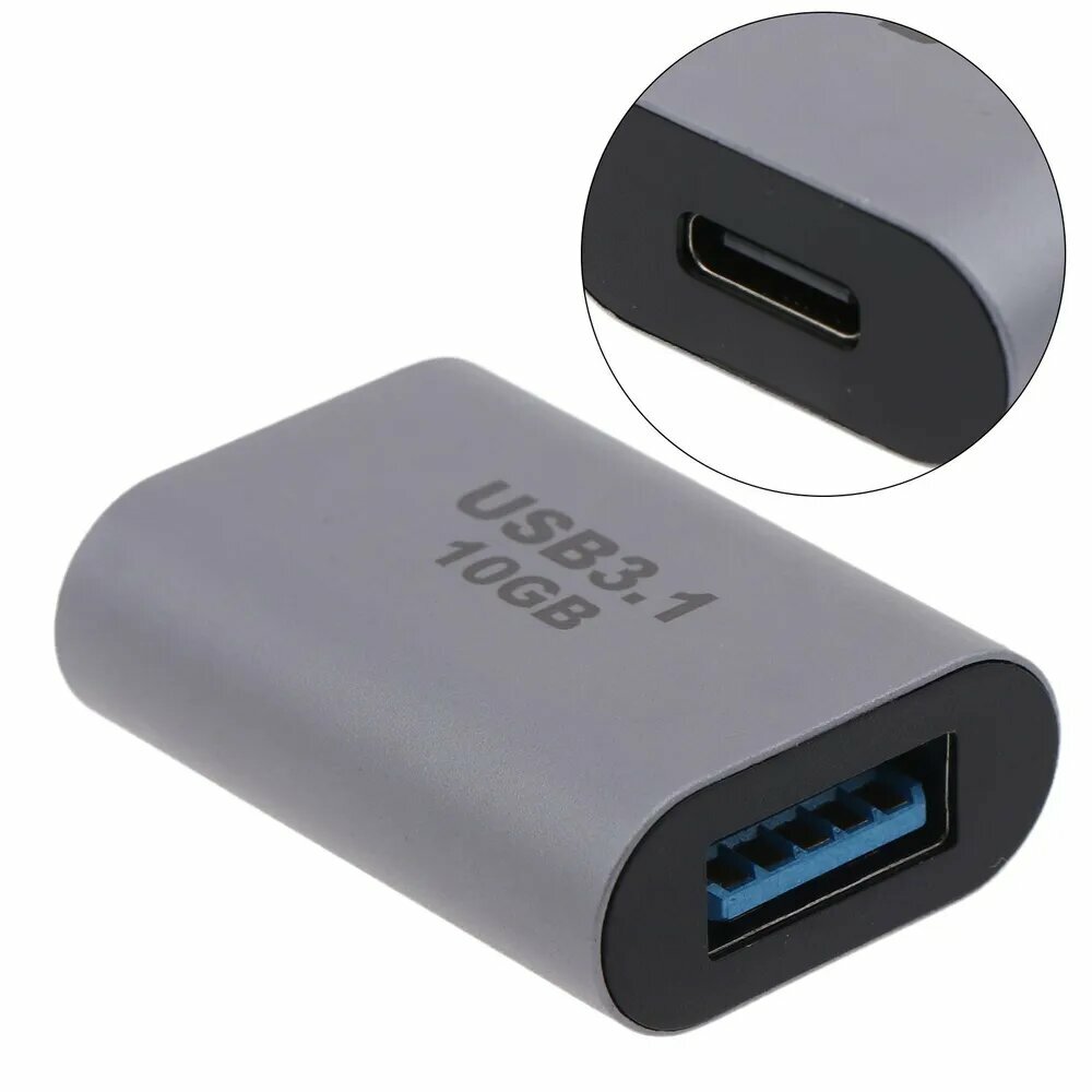 Концентратор, Переходник Type C female на USB3.0 female из алюминиевого сплава