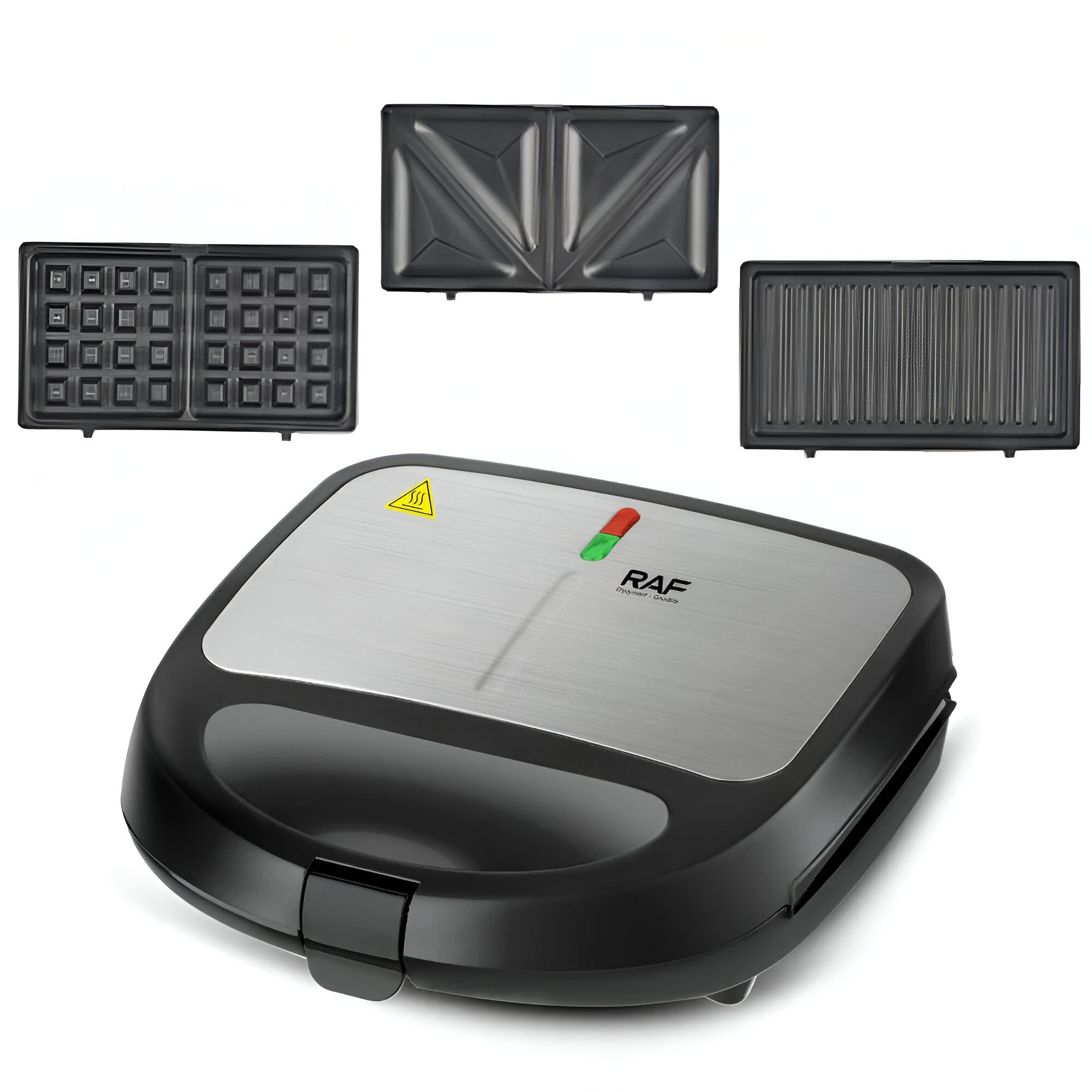 RAF Вафельница R.540 850 Вт, черный, 3 в 1 / съемные панели .