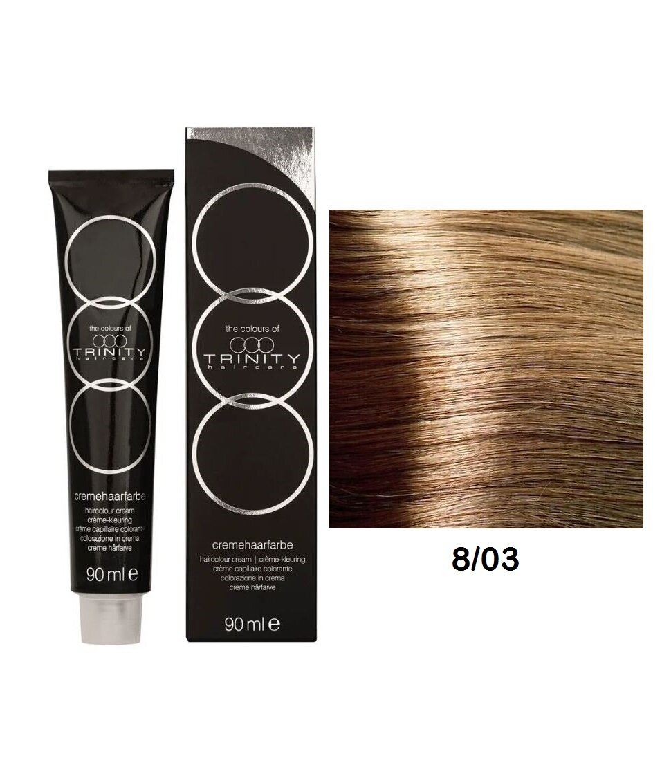 Trinity COT Тринити Стойкая краска с кератином 90 мл - COT 8/03 hellblond natur gold Светлый блонд натурально-золотистый