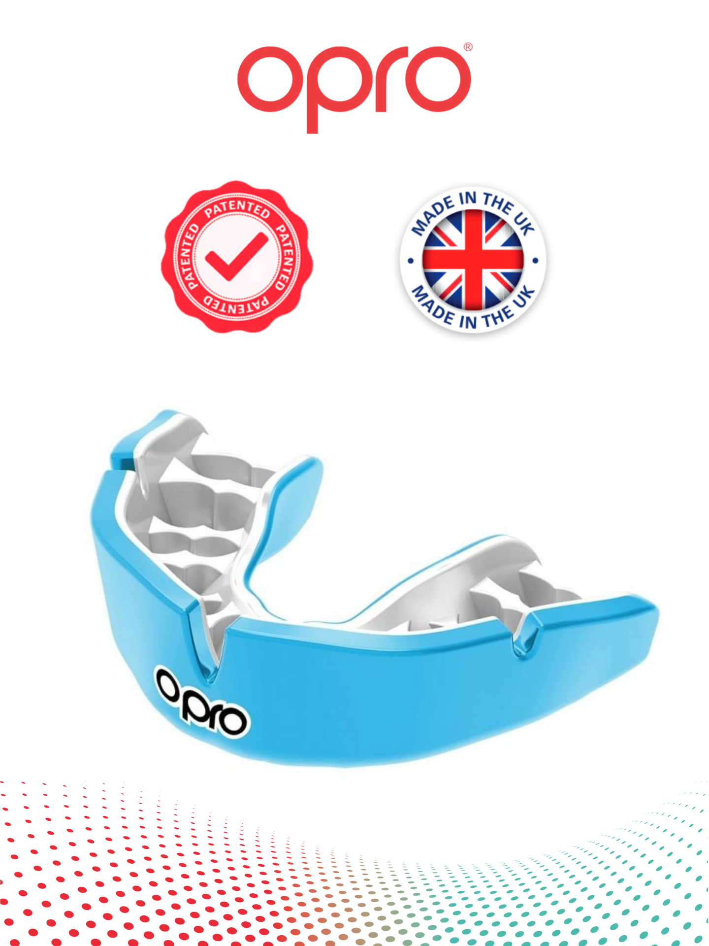 Боксерская капа взрослая, спортивная, защитная для зубов Opro Instant Custom - Sky Blue/White