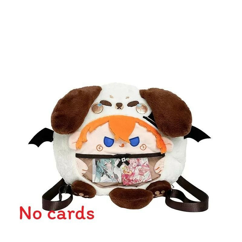 Genshin impact focalor water god plush shoulder bag with soft fabric for women and men zhongyuan