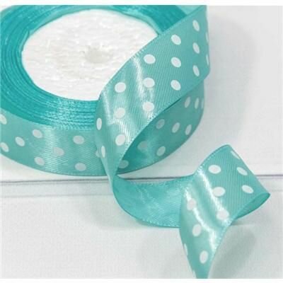 Лента декоративная КНР атласная, горо х , 25 мм х 23 м, бирюзовая