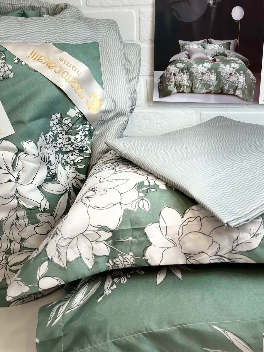 Постельное белье с готовым одеялом, евростандарт, хлопок/вискоза, всесезонное