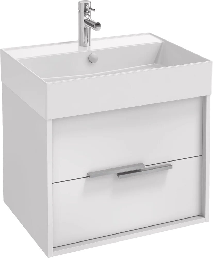 Тумба с раковиной Jacob Delafon Vivienne 60 белая блестящая, раковина белая