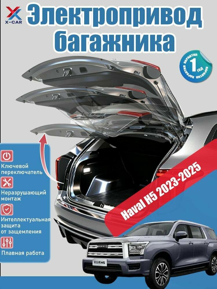 Электропривод багажника Haval H5 2023-2025(Бесплатное видео по установке), Умный привод задней двери с защитой от защемления