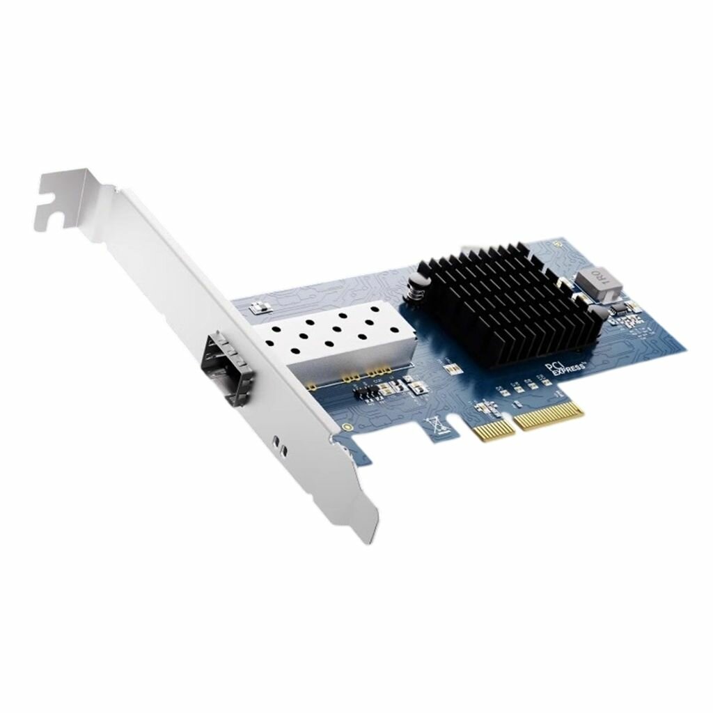 Сетевая карта PCIe 4X с одним портом SFP+ 10 Гбит/с, высокая производительность, корпус из ABS