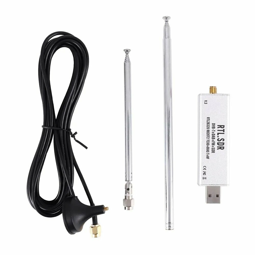 Блог RTL-SDR RTL SDR Receiver V3 RTL2832U 0,1-1,7 ГГц TCXO SMA Программно-определяемый радиоприемник с антенной
