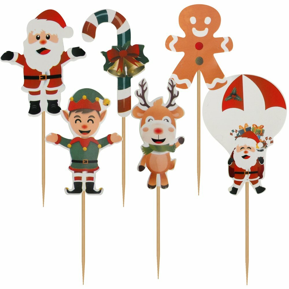 Топпер Мультидом "Новогодняя Компания", для украшения, 14см, 6шт