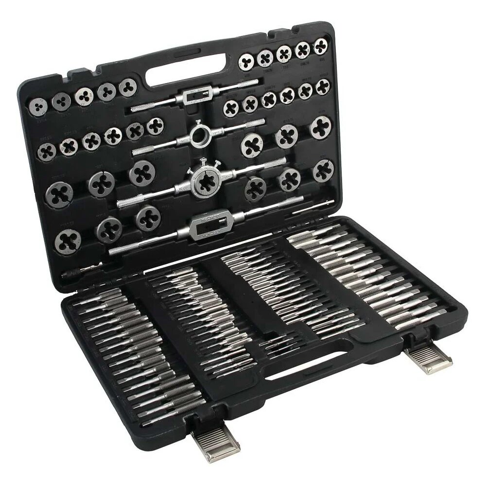 Ермак Набор метчиков и плашек 110пр. в пластик. кейсе 637-004