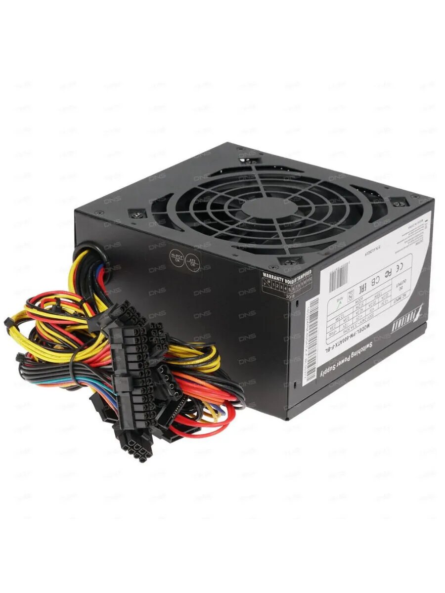 Блок питания PowerMan 600W PM-600ATX-F-BL черный - 600 Вт