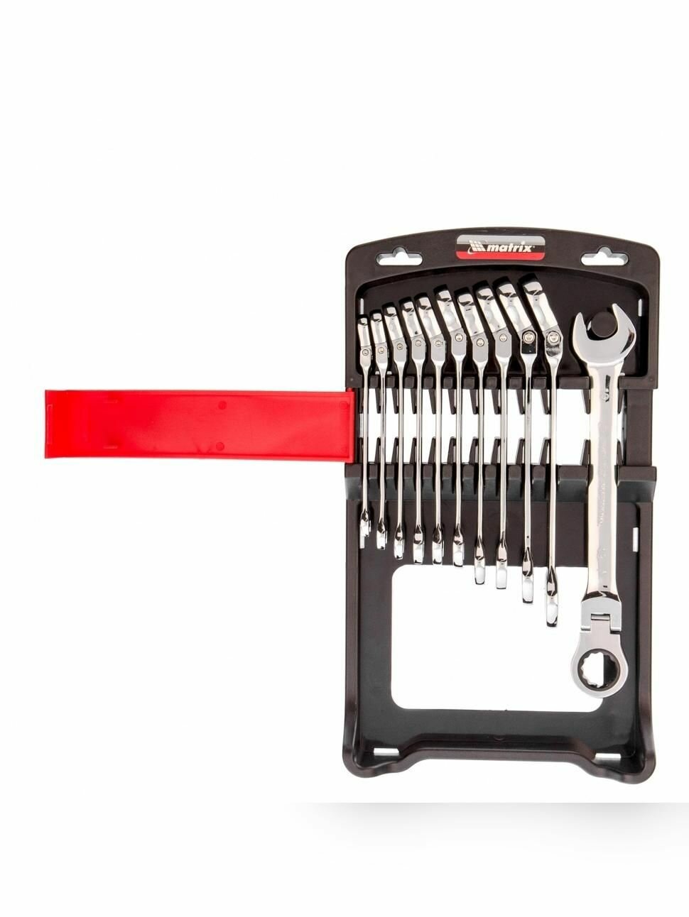 Набор ключей комбинированных, трещоточных шарнирных 11 шт. Matrix 14796