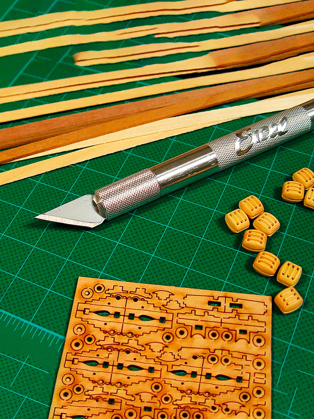 Нож модельный №2, с лезвием 24, металлический, алюминиевый, фиксированный, Excel