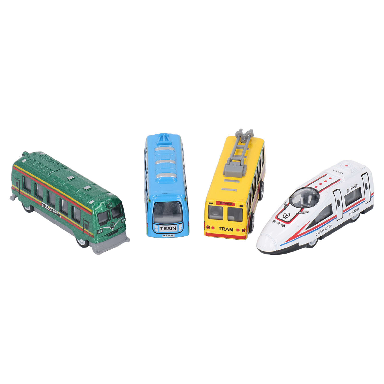 4 штуки моделей автобусов из литья под давлением для детей, забавная игрушка с функцией «потяни и отпусти», декор Type B