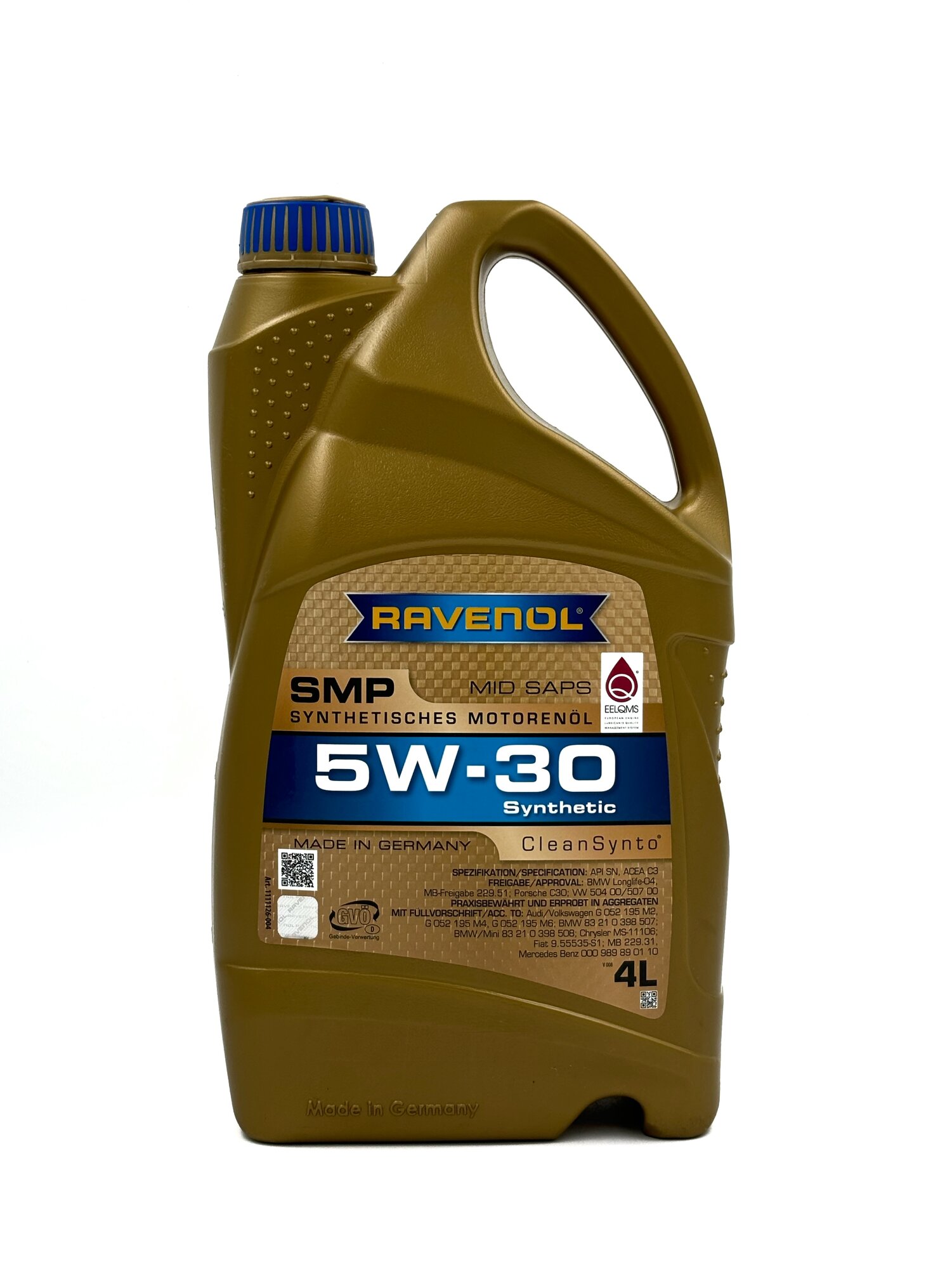 Масло моторное Ravenol SMP 5w-30, 4 литра, синет, для авто ,