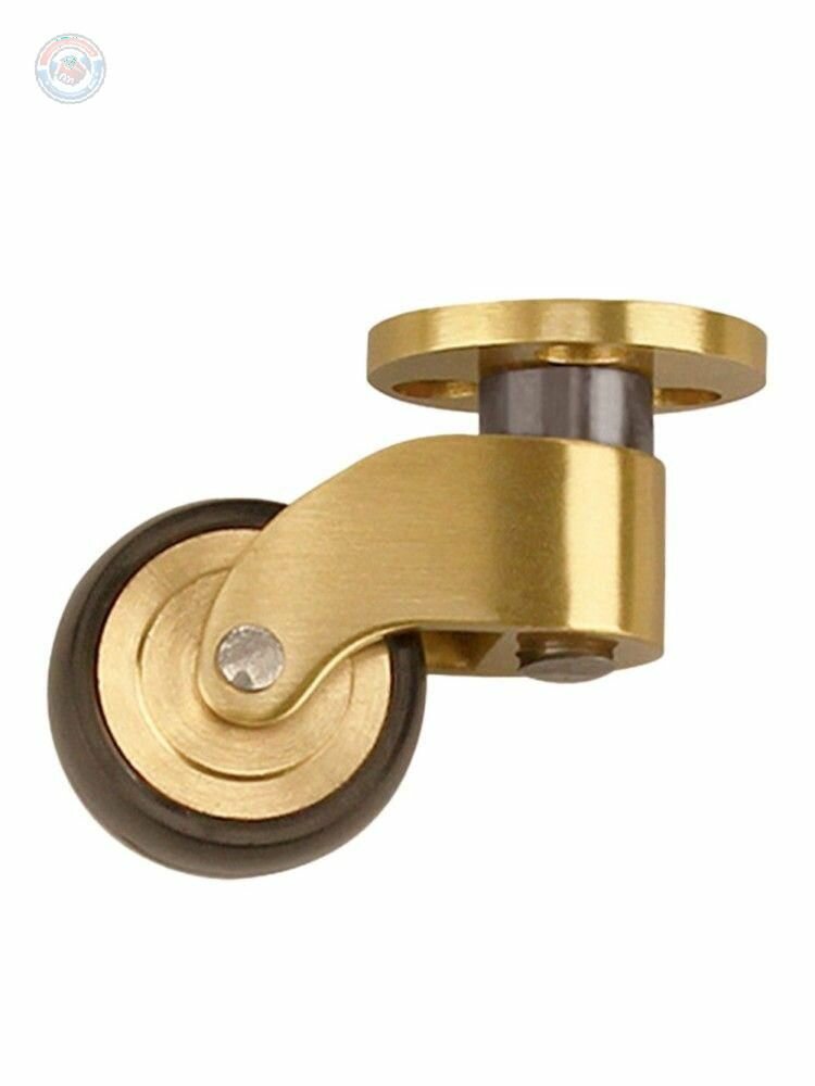 Латунные мебельные колесики с поворотом 360 , тихие подшипники, золотисто-черный дизайн, универсальные опорные ролики для кофейных столиков, полок и тяжелой мебели