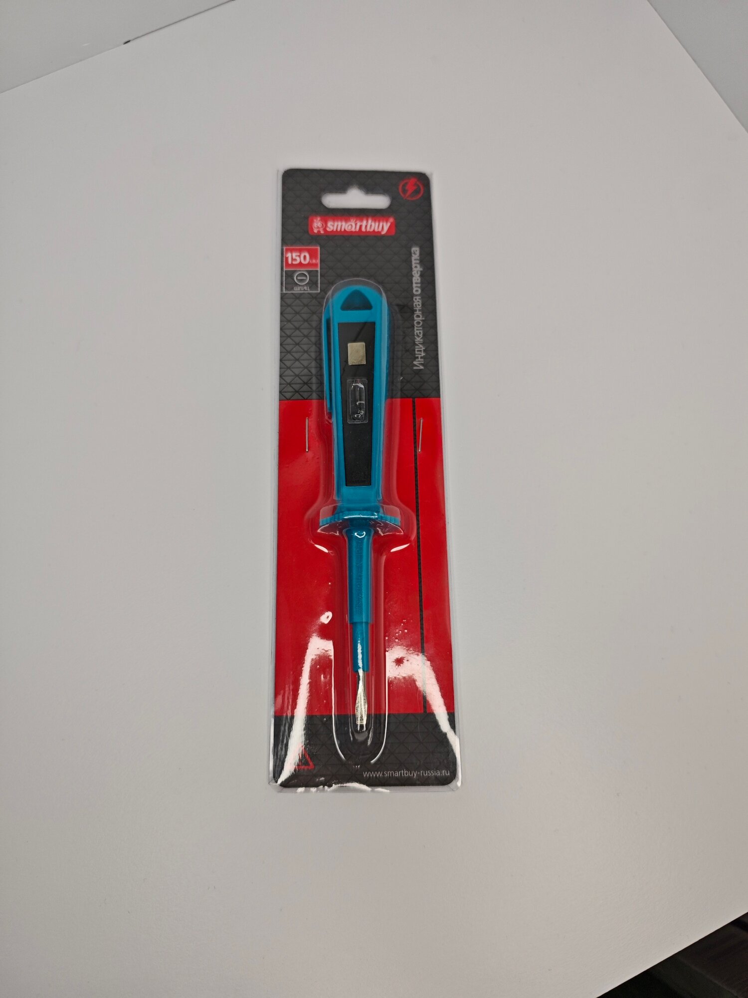 Индикаторная отвертка 150мм шлиц Smartbuy до 500в с креплением на карман