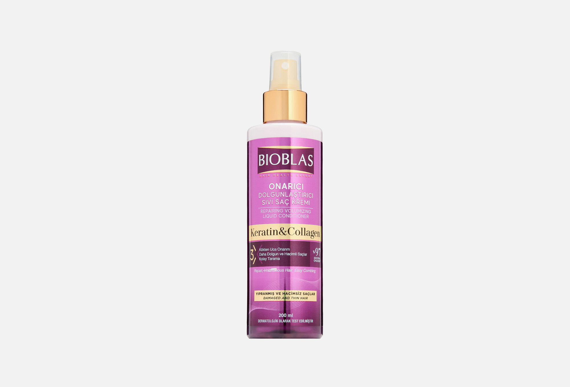 Несмываемый кондиционер для волос BIOBLAS LIQUID CONDITIONER FOR HAIR LOSS COLLAGEN & KERATIN 200 мл