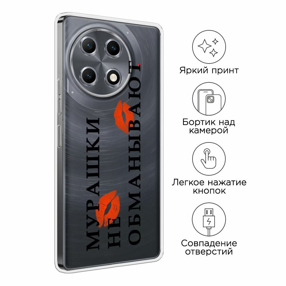 Чехол на Tecno Camon 30S / Текно Камон 30S с принтом "Мурашки не обманывают 1 - 14 февраля", прозрачный — фото 1