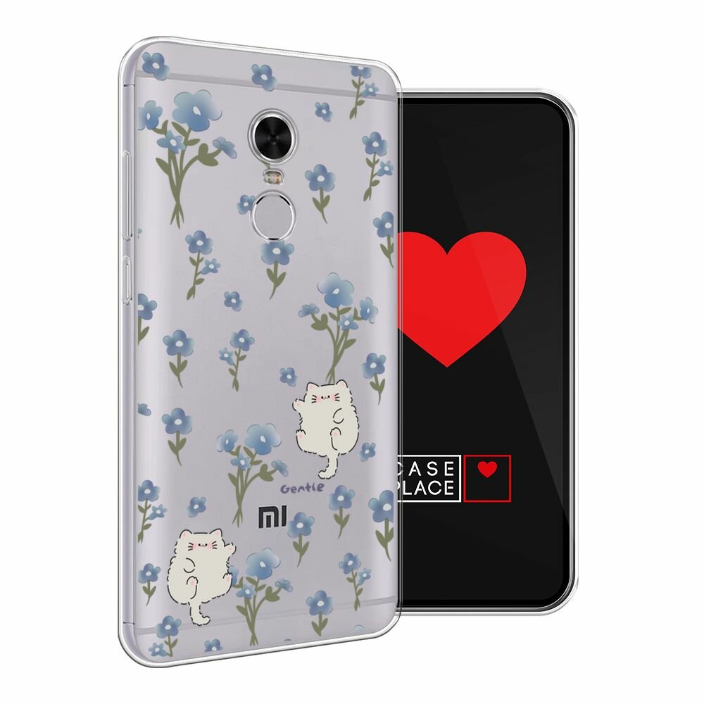 Чехол на Xiaomi Redmi Note 4 (MediaTek) / Сяоми Редми Ноут 4 (MediaTek) с принтом "Gentle cats", прозрачный — фото 1