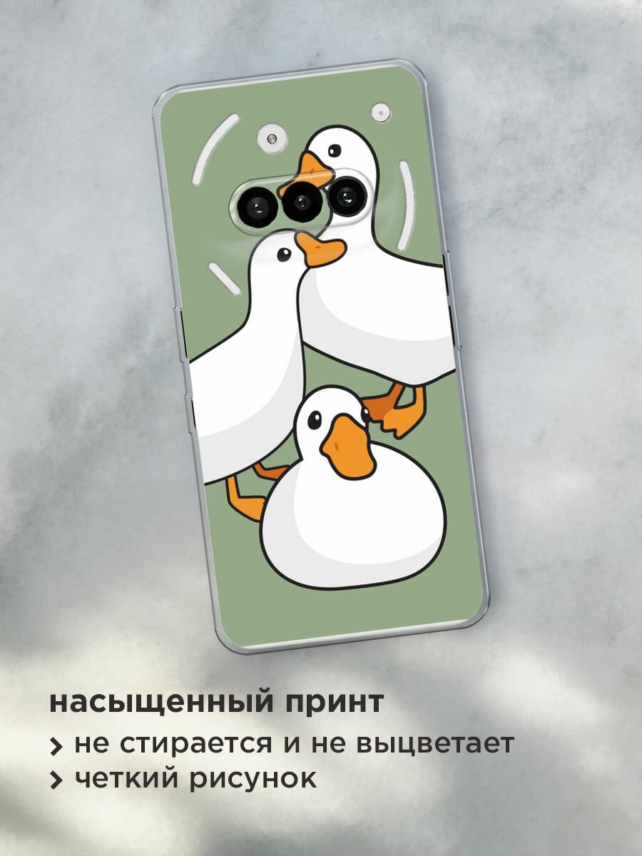 Чехол на Nothing Phone 3a / Нотинг Фон 3а с принтом "Утиное трио" — фото 1