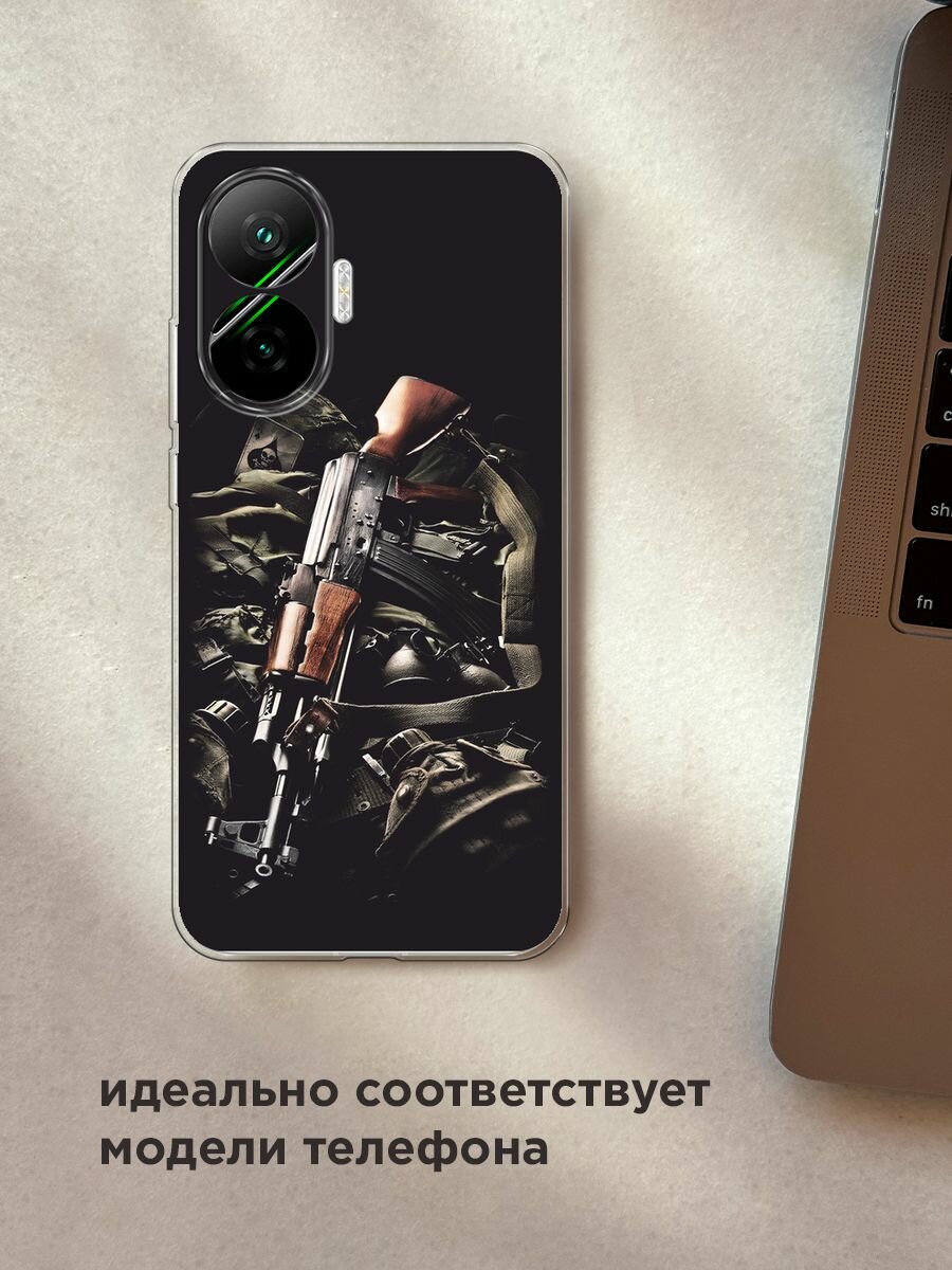 Силиконовый чехол на Poco F7 / Поко F7 с принтом "Автомат" — фото 1